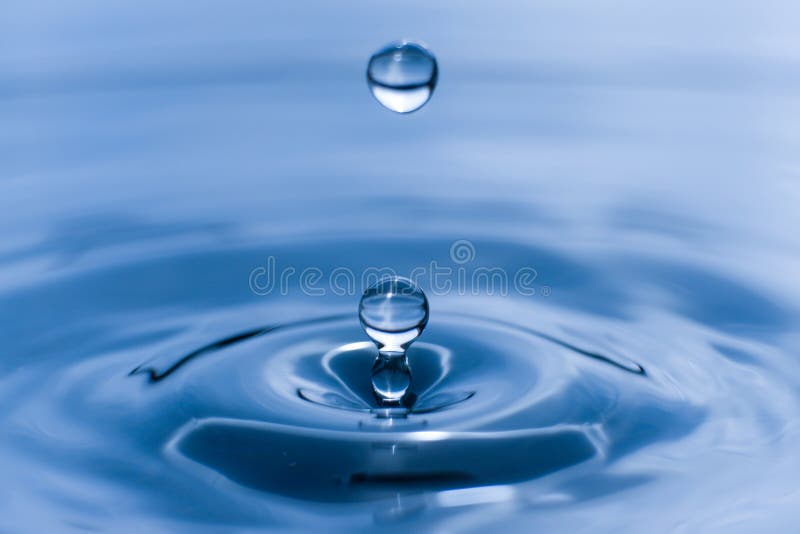 Blue Drop Water , Liquid Blue Water Drop Ripple Background Stock Image ...