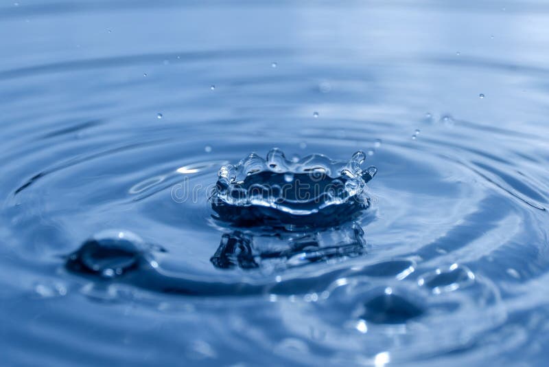 Blue Drop Water , Liquid Blue Water Drop Ripple Background Stock Photo ...