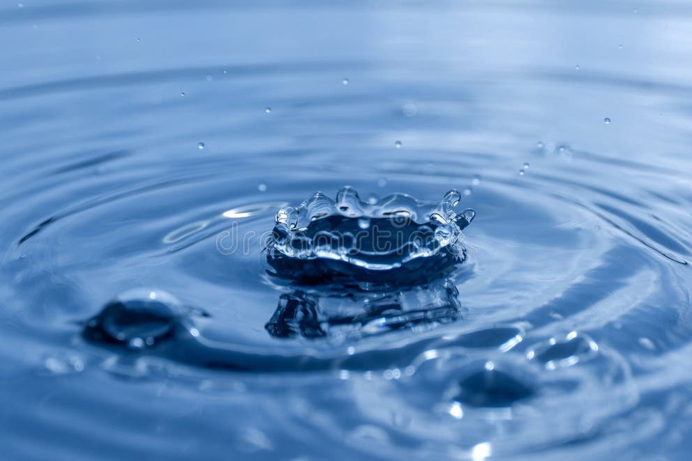 Blue Drop Water , Liquid Blue Water Drop Ripple Background Stock Photo ...