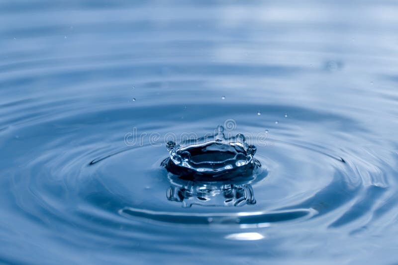 Blue Drop Water , Liquid Blue Water Drop Ripple Background Stock Photo ...
