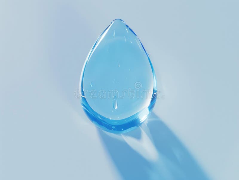 Blue Drop of Water is Shown in a Clear Container Stock Image - Image of ...