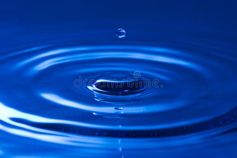 Blue Droplet Close Up on Gray Background Stock Photo - Image of drip ...