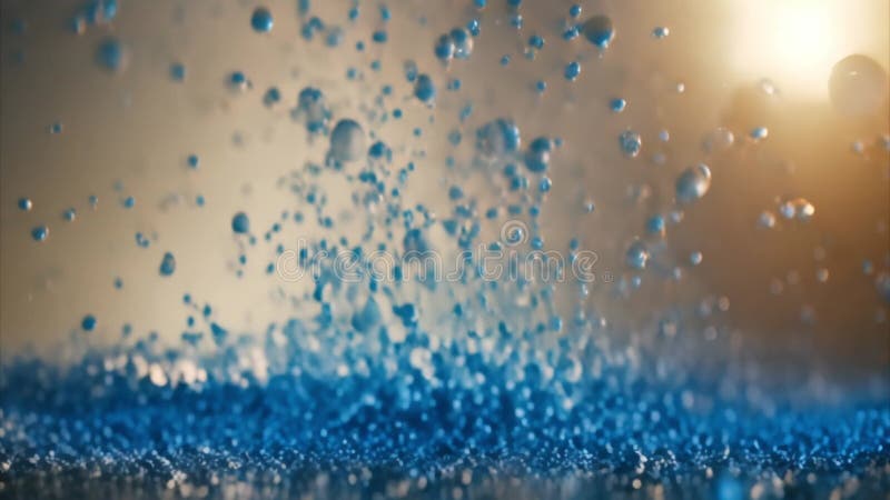 Blue Droplets Falling on Surface Stock Video - Video of design, still ...
