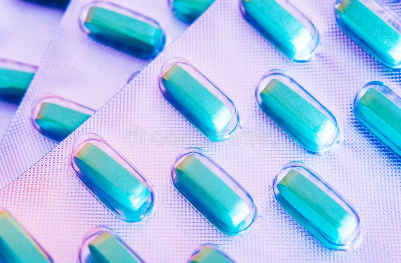 Blue Drugs Closeup stock image. Image of prevention, hospital - 56287967