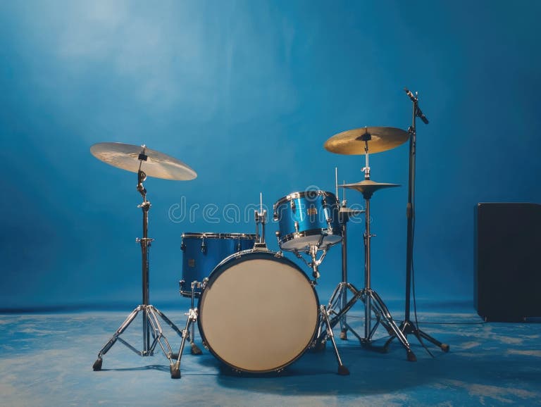 Blue Drum Kit stock image. Image of blue, instrument - 378290707