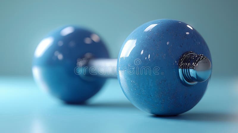 Blue Dumbbell for Weight Training and Fitness Activities Stock ...