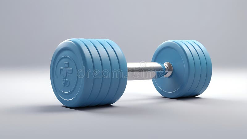 Blue Dumbbell on a White Background Stock Illustration - Illustration ...