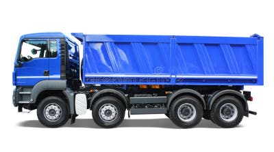 Blue dump truck stock image. Image of truck, isolated - 16619525