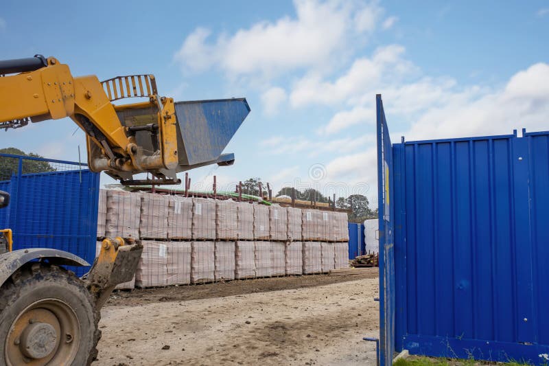 Blue Dumpster Auto Self Tipping Skip with Auto-lock Moved by ...