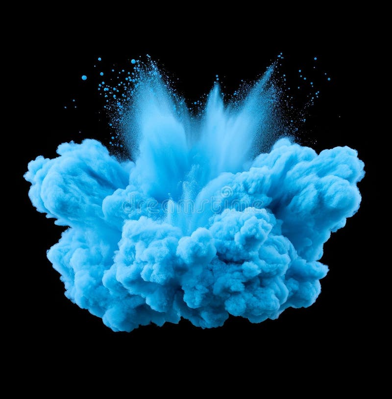 Blue Dust Blast. an Abstract Close-up of Powder on a Background ...