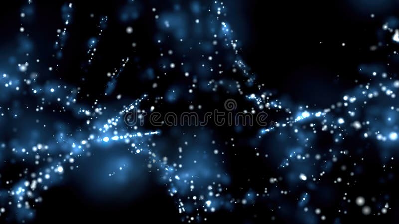 Blue Dust Particles Over Black 3d Illustration Stock Illustration ...