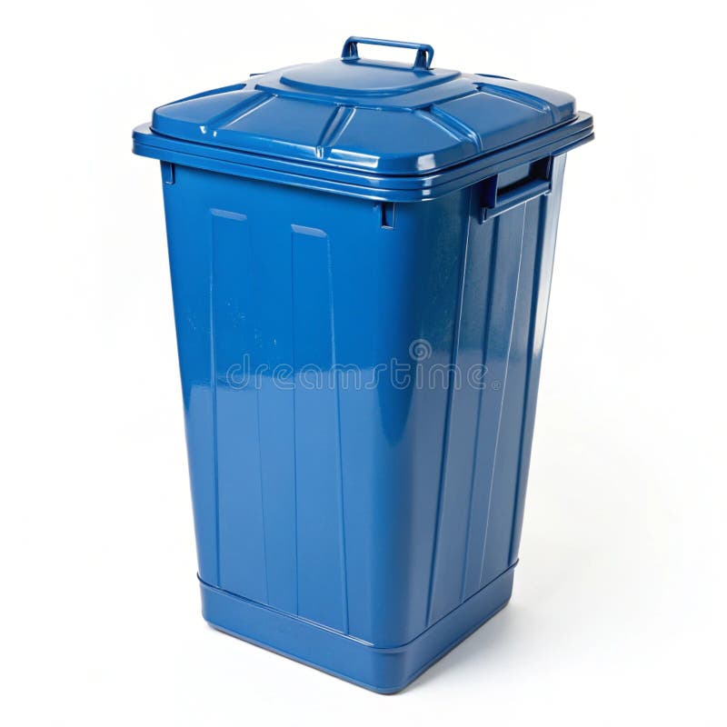Blue Recycling Bin Isolated Stock Illustration - Illustration of ...