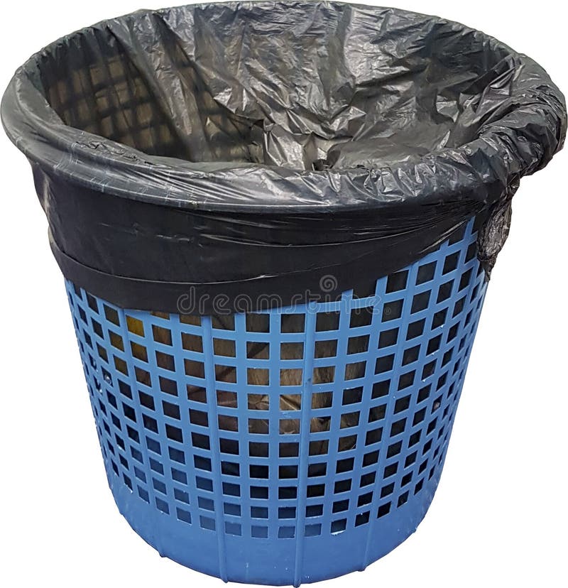 Blue dustbin stock photo. Image of home, basket, trashcan - 68843588
