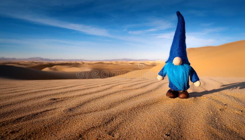 Blue dwarf in the desert stock illustration. Illustration of sunlight ...