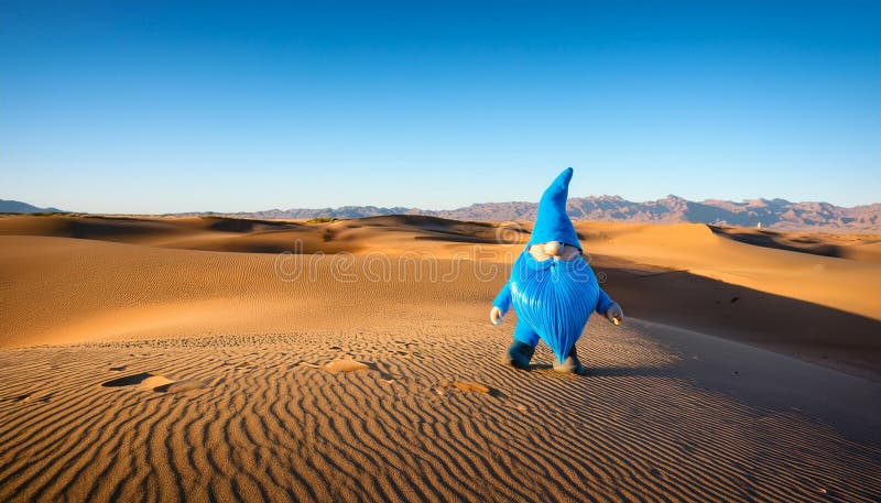 Blue dwarf in the desert stock illustration. Illustration of vacation ...
