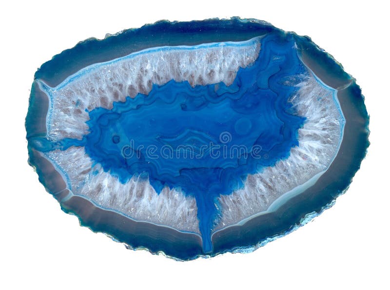 Blue-dyed Geode Slice Picture. Image: 84924318