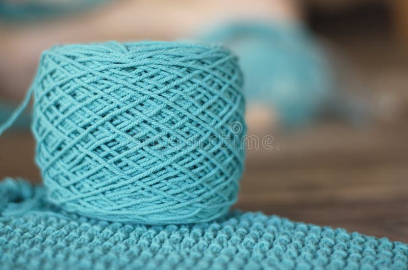Blue Dyed Rope for Crochet. Rope Weaving Crafts Stock Photo - Image of ...