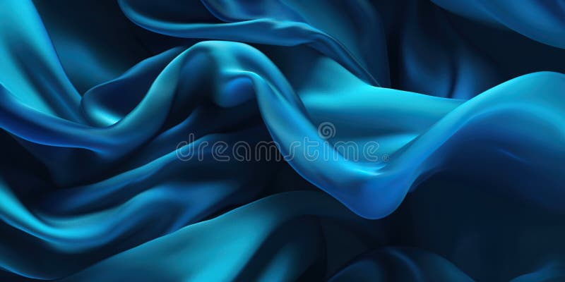 Blue Dynamic Cloth Silk Scarf Movement Floating Fabric, Created with ...