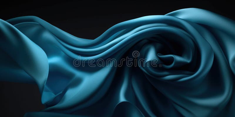 Blue Dynamic Cloth Silk Scarf Movement Floating Fabric, Created with ...