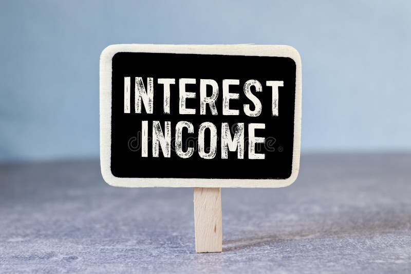 Interest Income on a Black Plaque. Concept Business Stock Image - Image ...