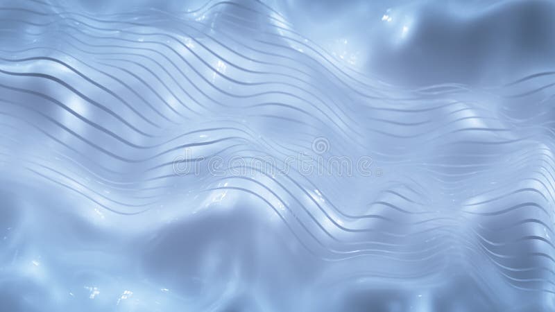 Blue Dynamic Energy Wavy Surface 3D Rendering Illustration Stock ...