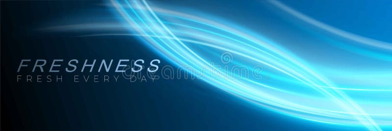 Blue Dynamic Waves on Black Background Showing a Stream of Fresh Clean ...