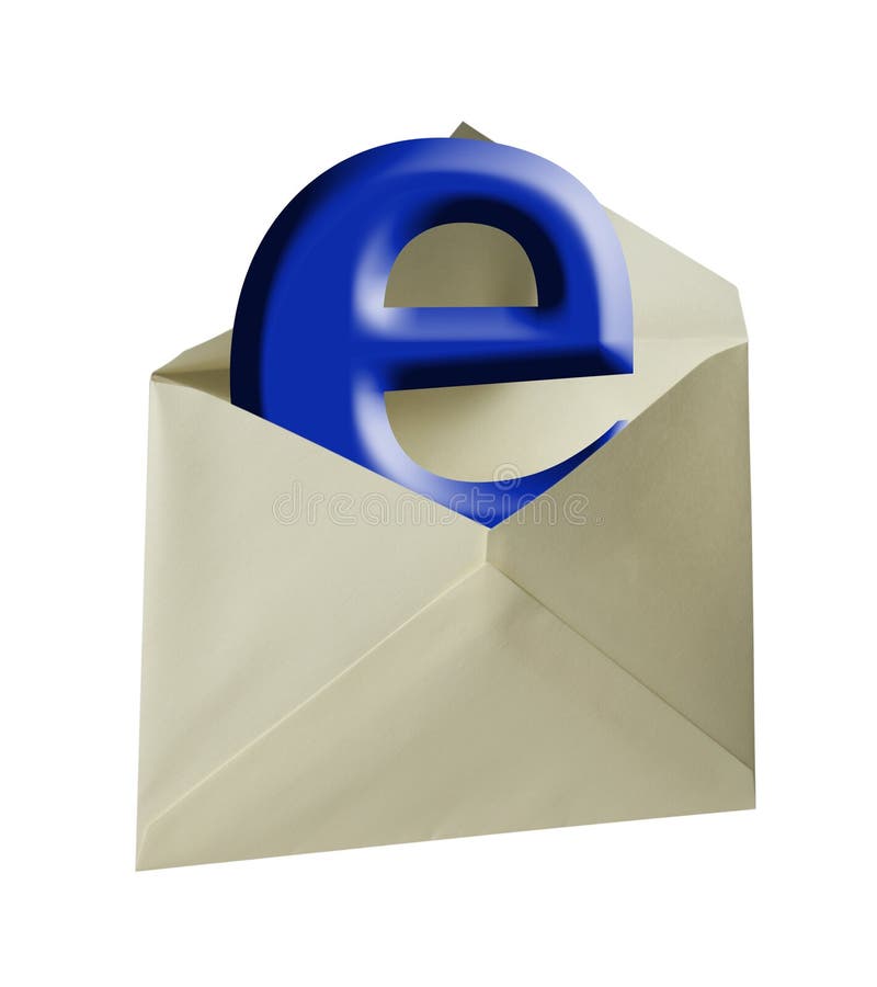 Blue E-mail Letter,isolated Stock Photo - Image of message, information ...