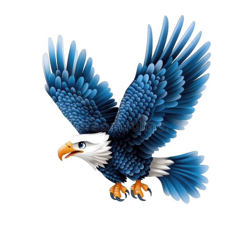 Aggressive Eagle Face Illustration on White Background Stock ...