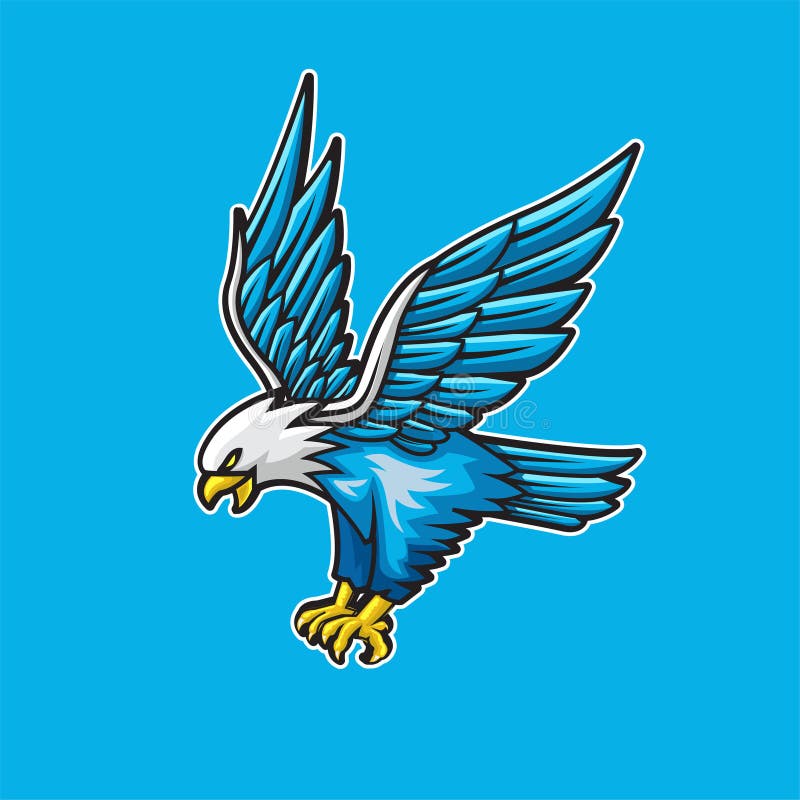Blue eagle logo vector stock vector. Illustration of logo - 91048009