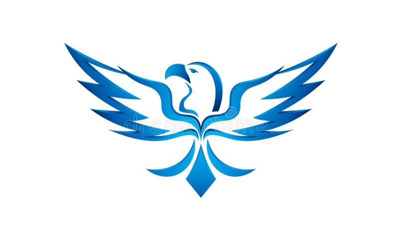 Blue Eagle Logo with Gradient Color Stock Vector - Illustration of ...