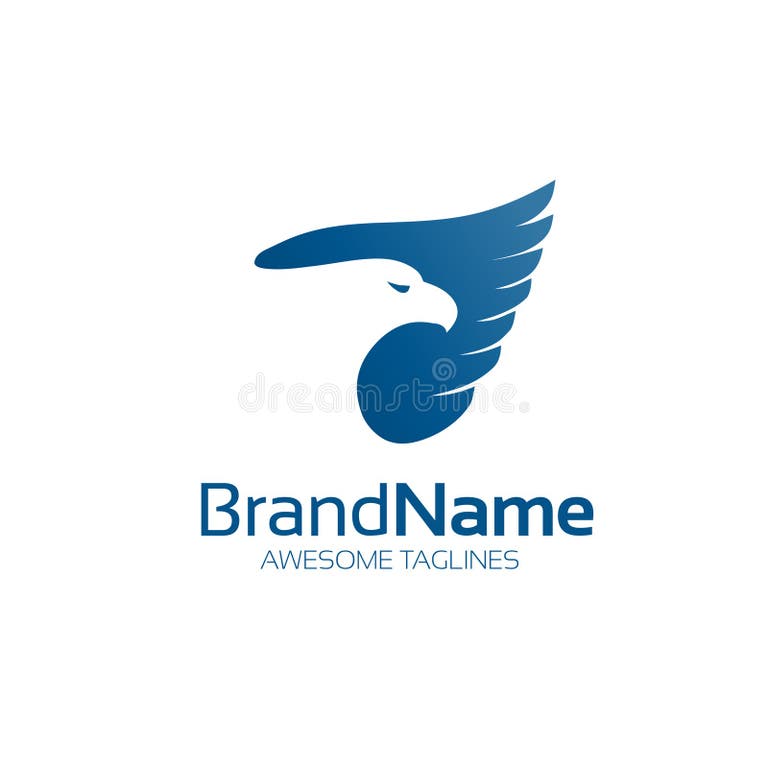 Blue eagle logo vector stock vector. Illustration of logo - 91048009