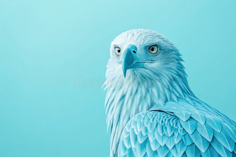 Blue Eagle Portrait, Light Blue Background, Artistic Style, Wildlife ...