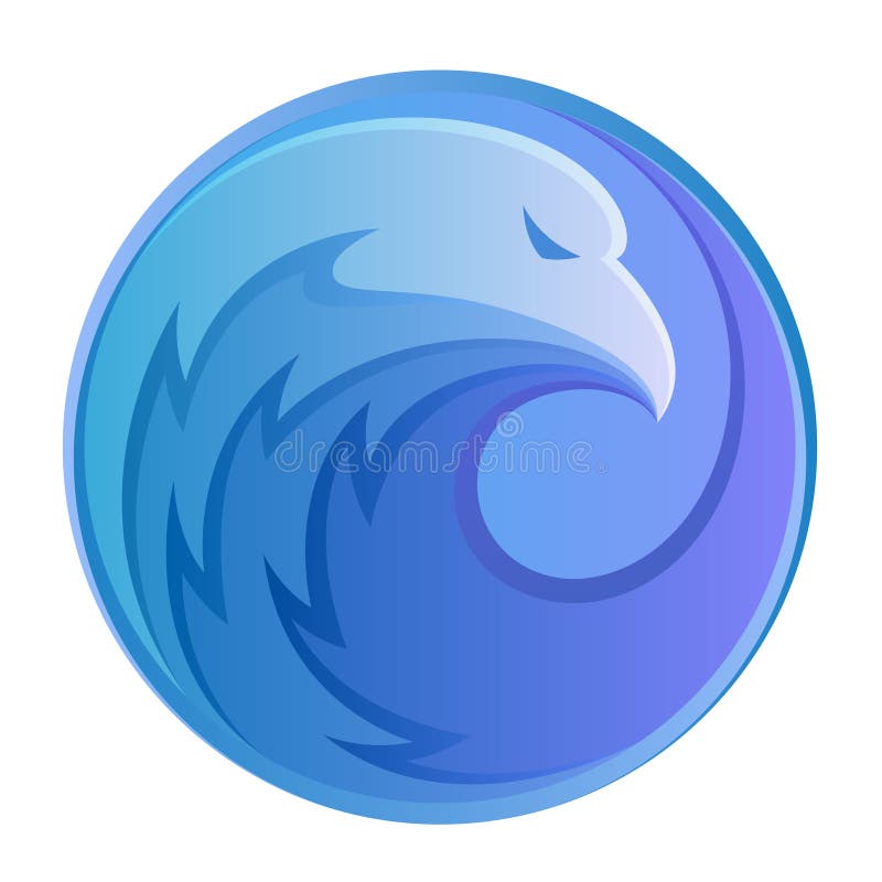 Blue eagle emblem stock vector. Illustration of american - 135193130