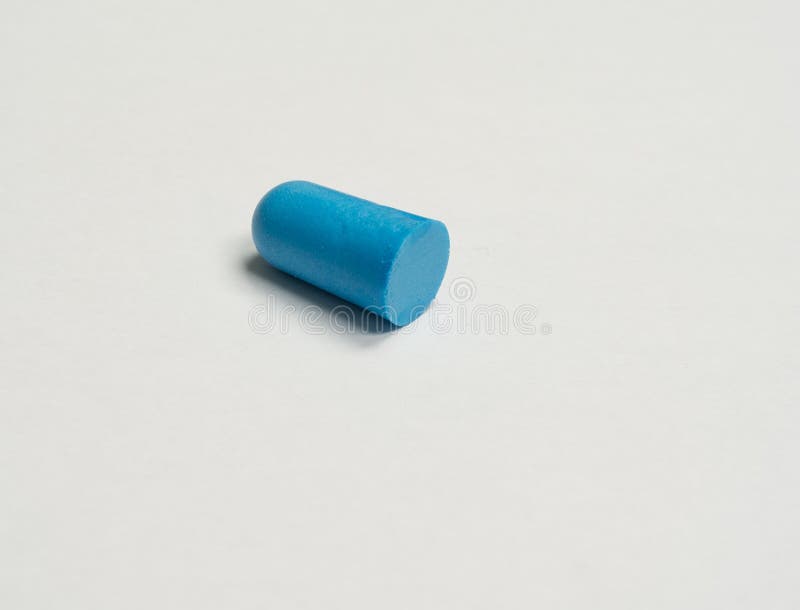 Blue Ear plug stock photo. Image of isolated, individuality - 155864210