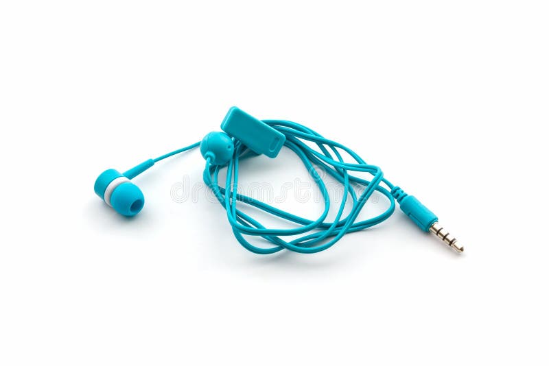 Blue Earphones stock image. Image of earphones, listening - 15918103
