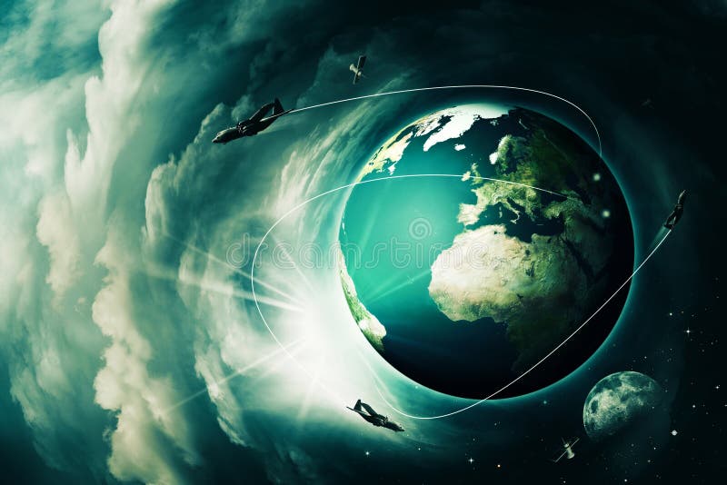 Blue Earth in Her Hands. Birth of a New Universe Stock Photo - Image of ...