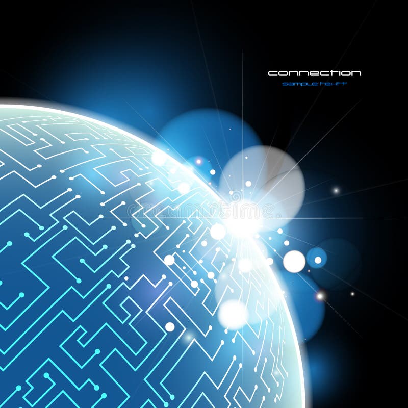 Blue Earth Connection Vector Concept Stock Vector - Illustration of ...