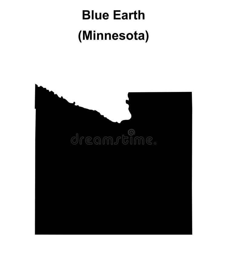Blue Earth outline map stock vector. Illustration of minnesota - 361609794