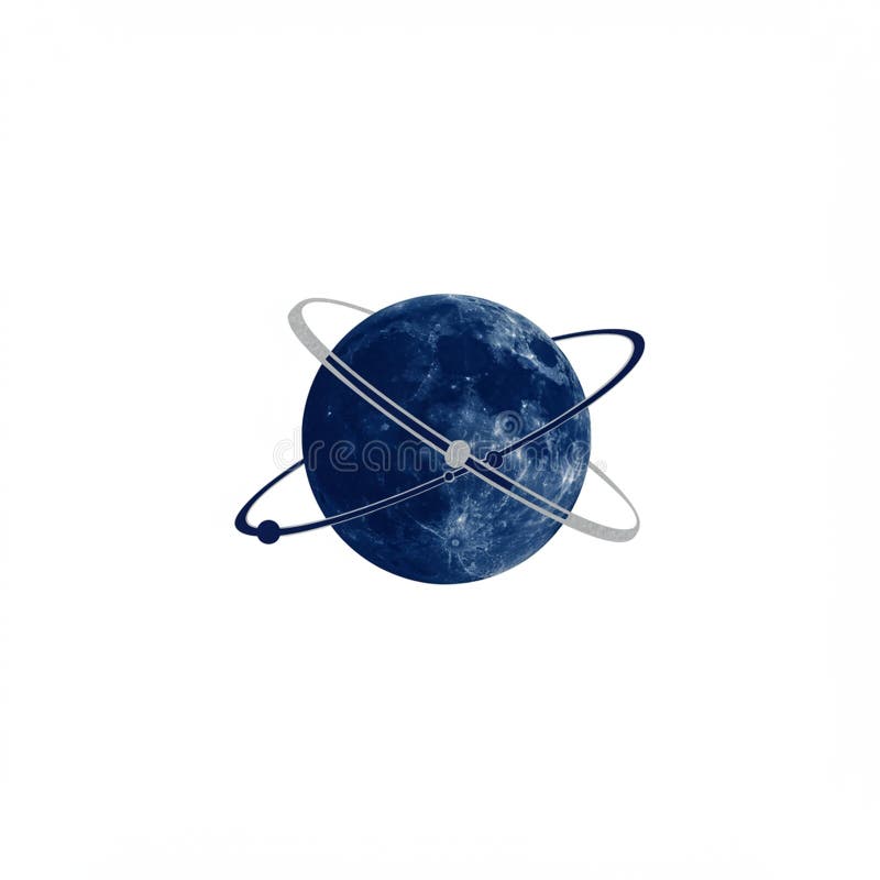 A Blue Earth is Depicted with Two Orbiting Rings, Resembling Electron ...