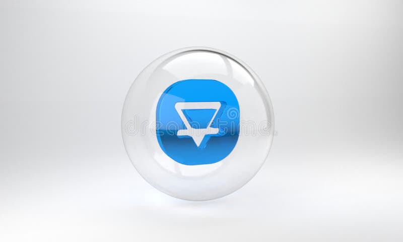 Blue Earth Element of the Symbol Alchemy Icon Isolated on Grey ...
