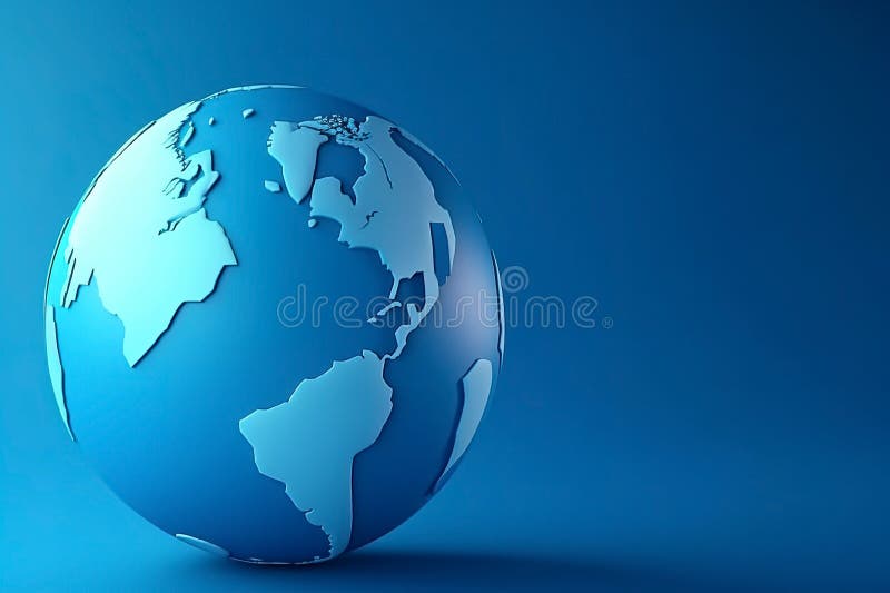 Blue Globe on Blue Globe Blue Earth Globe Stock Illustration ...