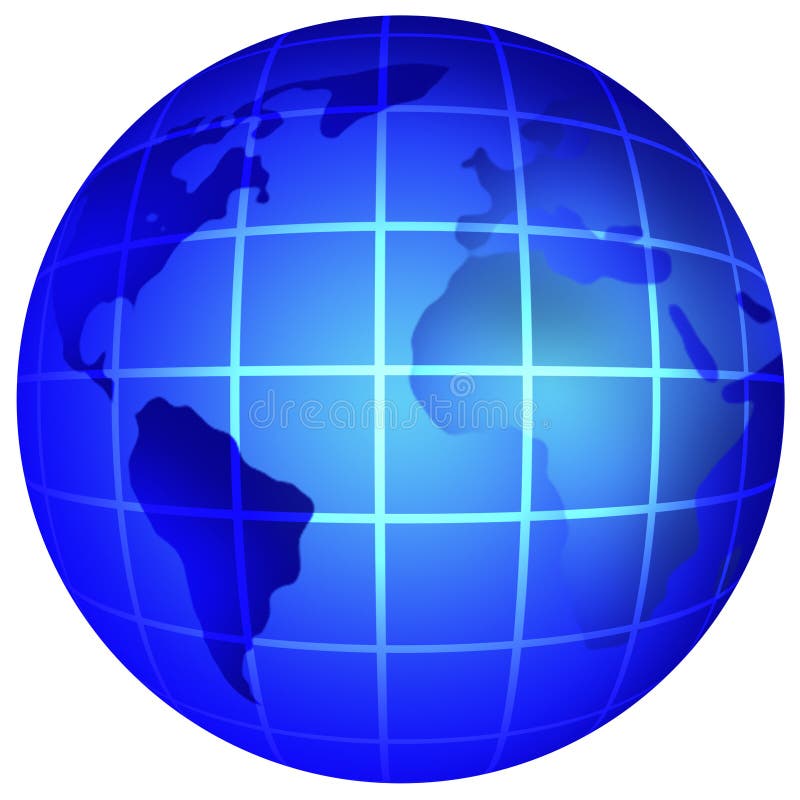 Blue world globe stock illustration. Illustration of america - 10402390