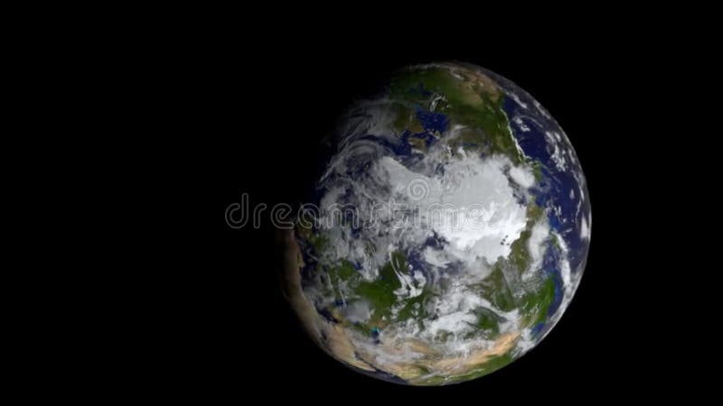 Blue Earth Rotating Its Own Axis at Stunning Night Time Footage. Earth ...