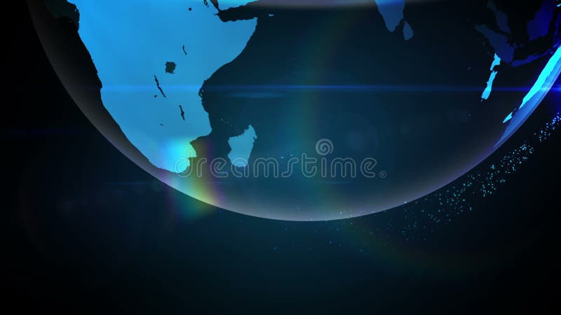 Blue Earth Spinning with Glow and Spark Stock Video - Video of ...