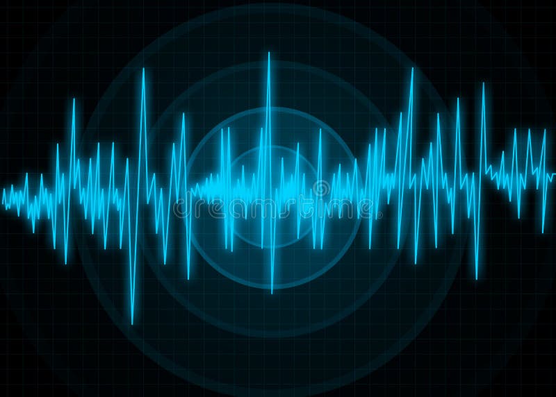 Blue Earthquake Monitor.Illustration Stock Illustration - Illustration ...
