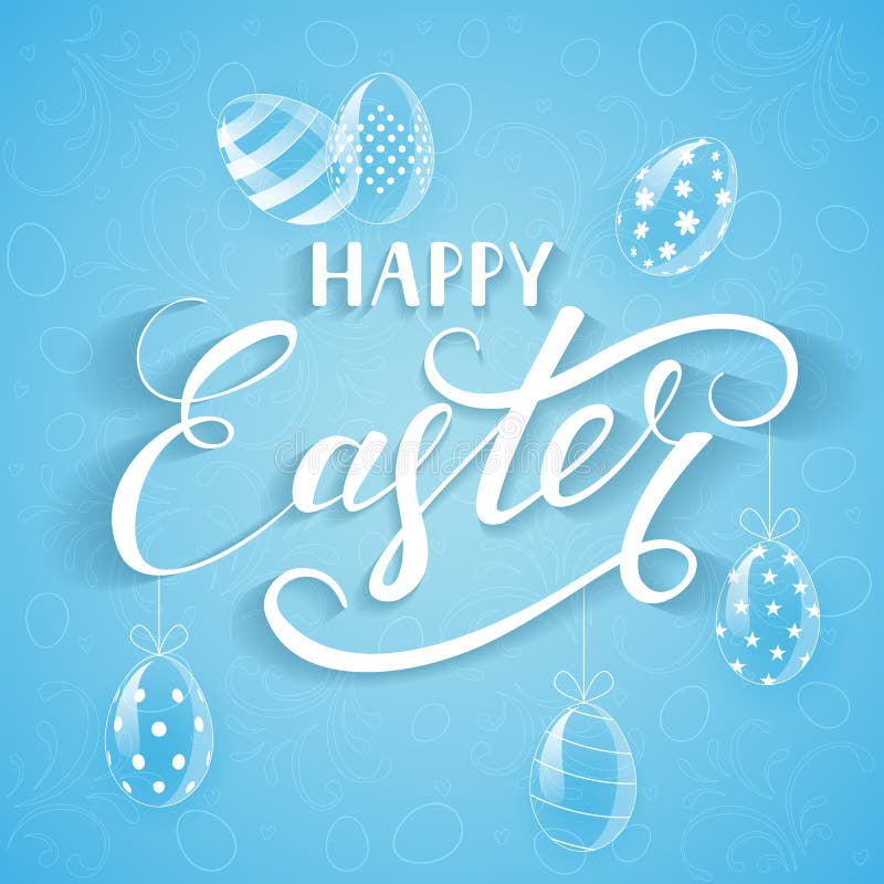 Blue Easter Background With Eggs Stock Vector - Illustration of ...
