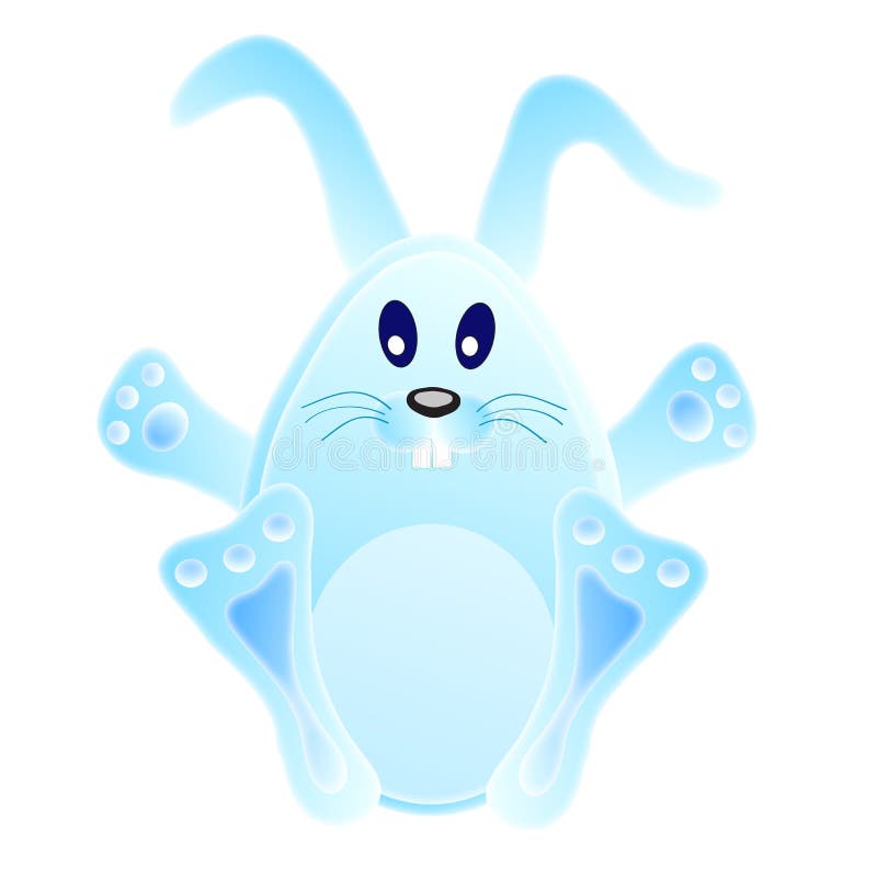 Blue Easter Bunny stock vector. Illustration of blue - 24011303