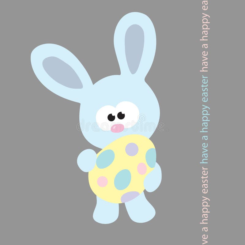 A bunny with blue ribbon stock illustration. Illustration of childish ...