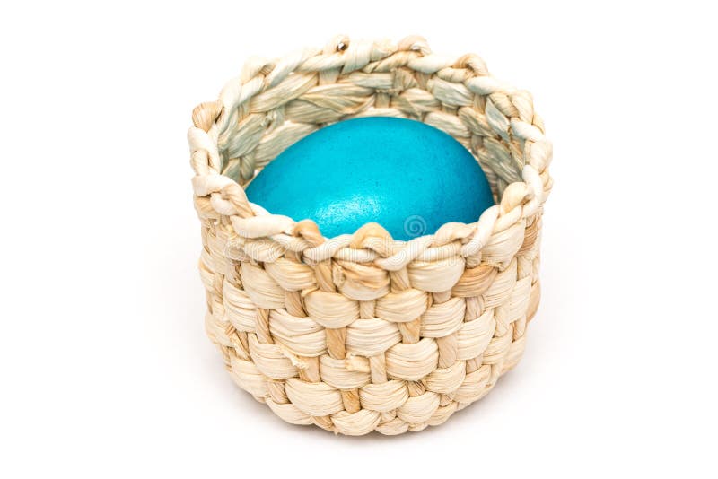 Blue Easter Egg in Basket stock photo. Image of event - 40269744
