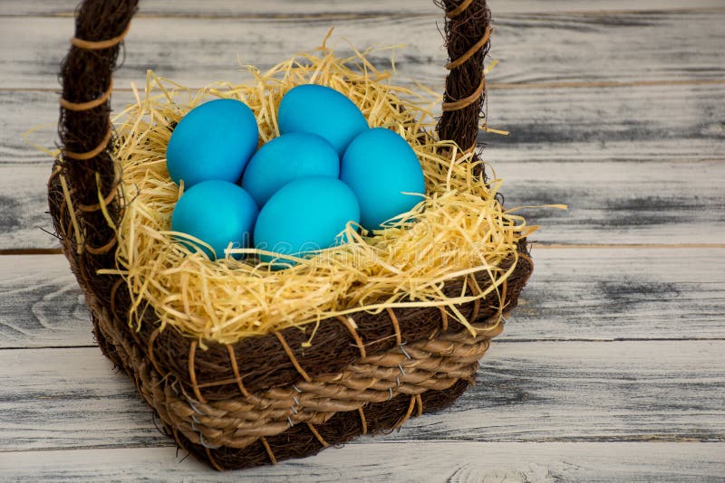 Blue easter egg stock image. Image of wooden, paint, handmade - 88557255